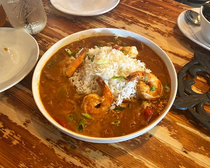 A proper jambalaya is like a good marriage&mdash;everything in harmony but still maintaining individual character. Those shrimp look like they're having the time of their lives.