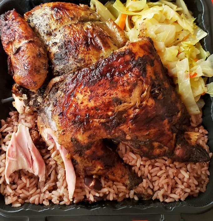 Jerk chicken that doesn't need a passport to transport you straight to Jamaica with every succulent, spice-laden bite.