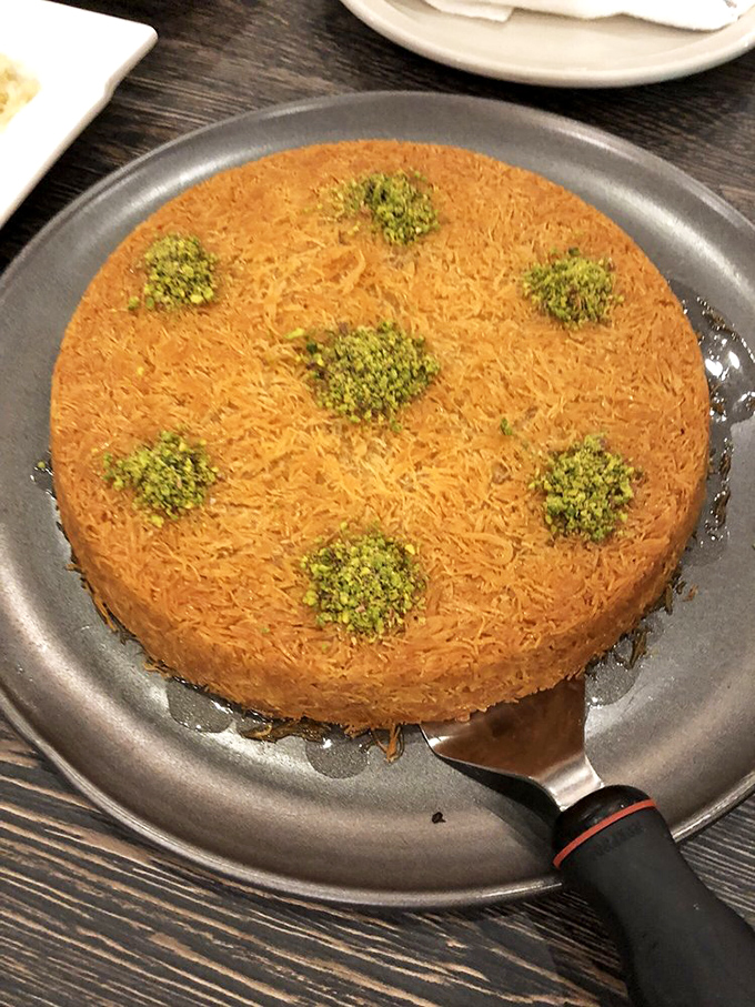 Konafa that would make any grandmother proud &ndash; golden, crispy strands hiding a sweet secret. Dessert doesn't get more hypnotic than this.