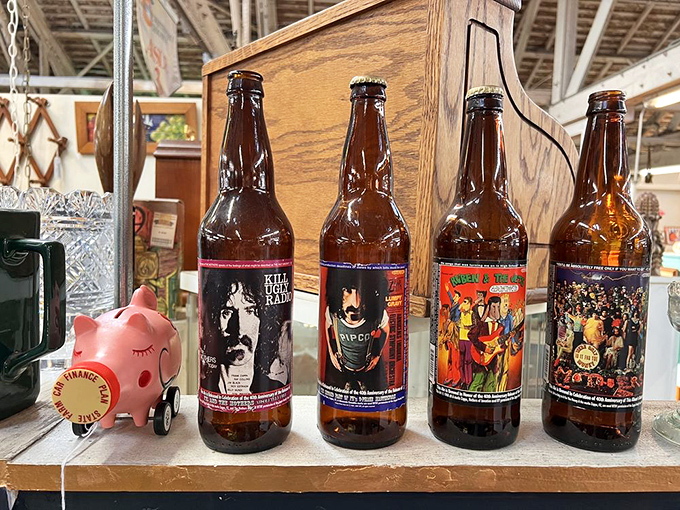 Even empty bottles tell stories&mdash;these Frank Zappa and Beatles-themed collectibles prove music memorabilia comes in all forms.