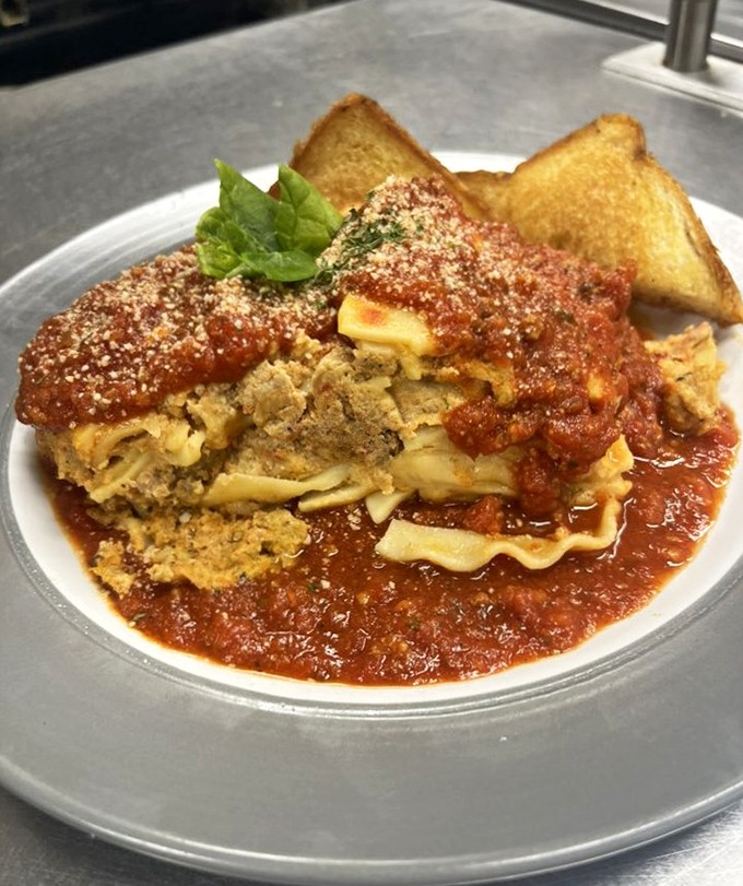 Lasagna that would make any Italian grandmother nod in approval. Red sauce this good doesn't need a passport.