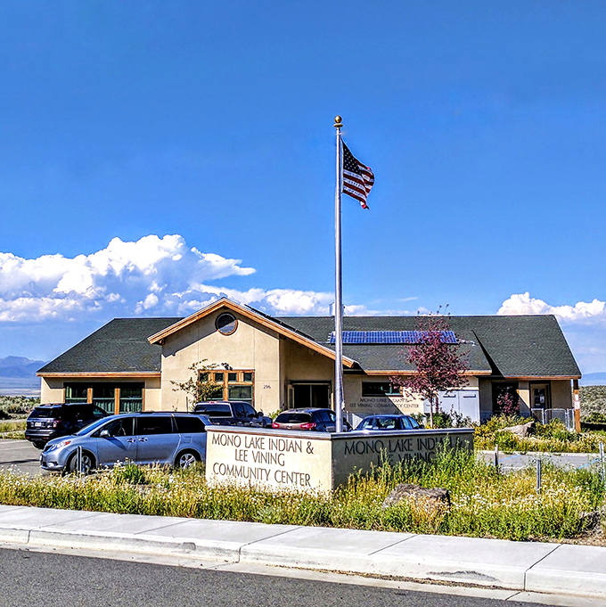 The Lee Vining Community Center serves as the town's living room. Where else can you attend a town meeting with views that would cost millions elsewhere?