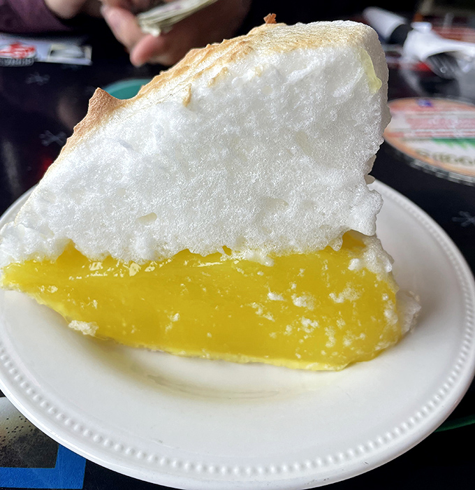 Lemon meringue pie with clouds so high they need FAA clearance. The perfect balance of sweet and tart that would make your grandmother proud.