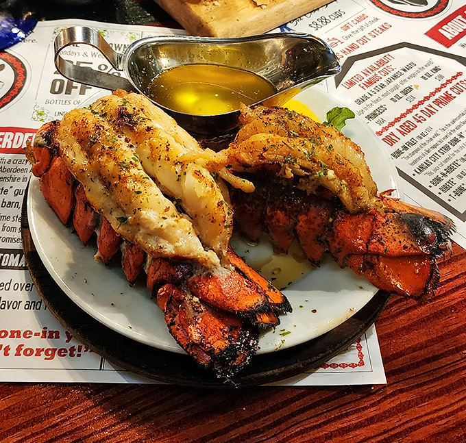 Lobster tails that look like they're auditioning for a seafood calendar. Butter-drenched and ready for their close-up.