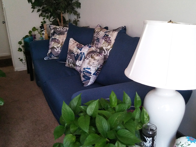 That blue sofa could tell stories of family movie nights and naps&mdash;now waiting for its second act in your living room.