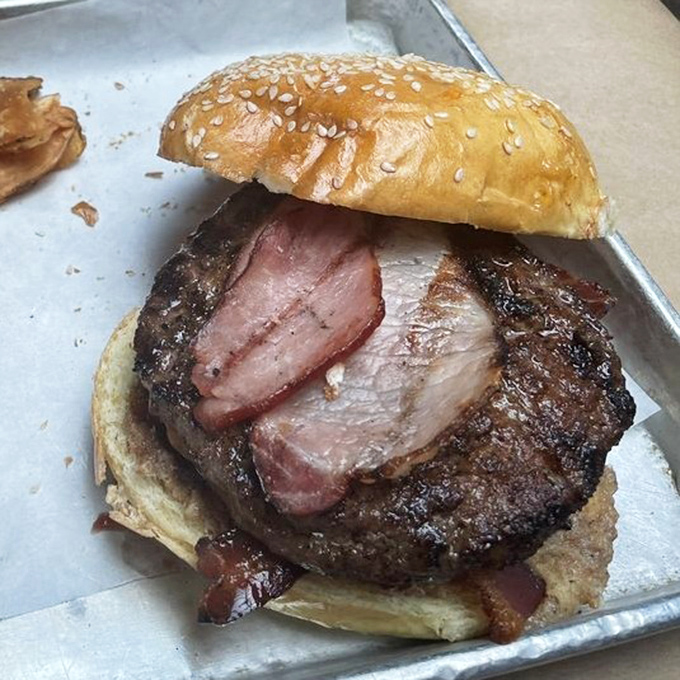 The Macon isn't just a burger&mdash;it's a pork pilgrimage. When bacon, ham, and beef join forces, resistance becomes both futile and foolish.