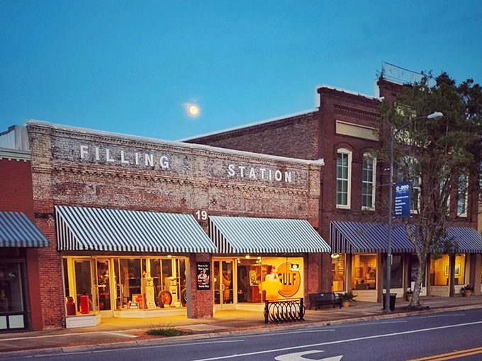 Evening strolls down Quincy's Main Street cost exactly zero dollars. The nostalgic "Filling Station" sign reminds us of simpler&mdash;and more affordable&mdash;times.