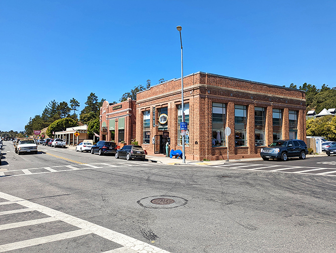 Downtown Cambria's historic brick buildings have witnessed decades of coastal life. If these walls could talk, they'd probably say, "No chain stores, please."