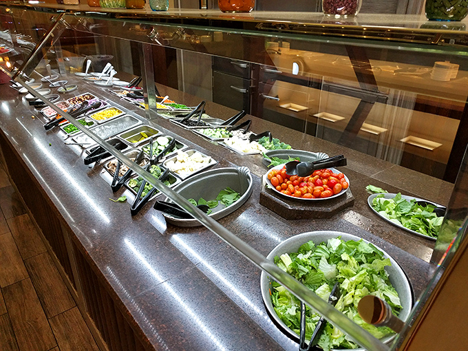 Build your own salad masterpiece while pretending you're being healthy before the main event.