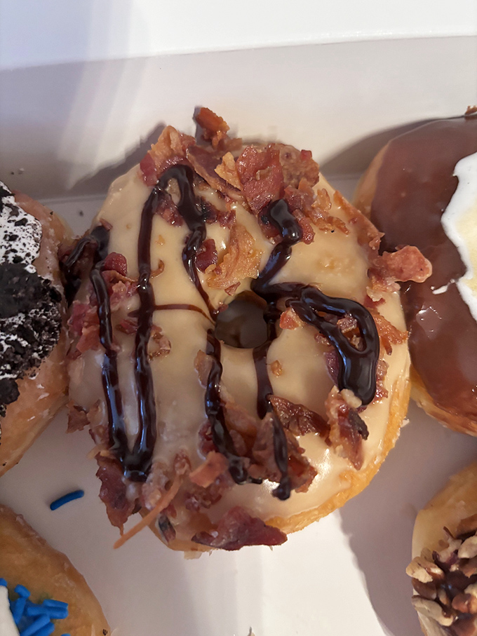 Behold the maple bacon masterpiece &ndash; where breakfast favorites unite in sweet and salty matrimony.