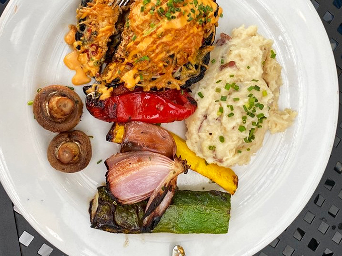 A plate that tells a story of culinary creativity&mdash;where vegetables, proteins, and starches come together like a delicious family reunion.