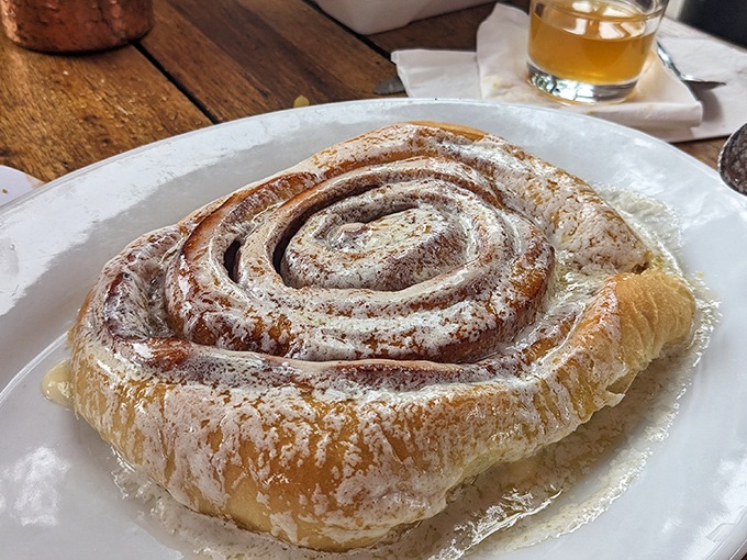 A cinnamon roll that requires a building permit. This isn't dessert&mdash;it's an architectural achievement with frosting.