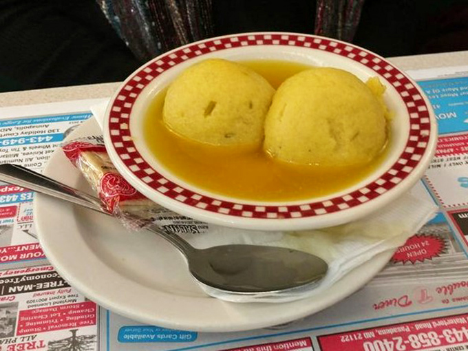 Matzo ball soup: Jewish penicillin that could cure anything from a cold to existential dread. These golden orbs float in broth that tastes like a grandmother's love.