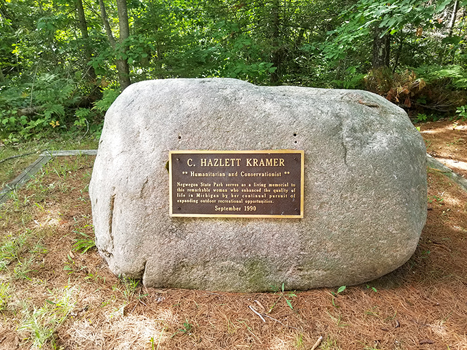 A quiet tribute to conservation champion C. Hazlett Kramer, whose vision helped preserve this slice of Michigan magic for future generations.