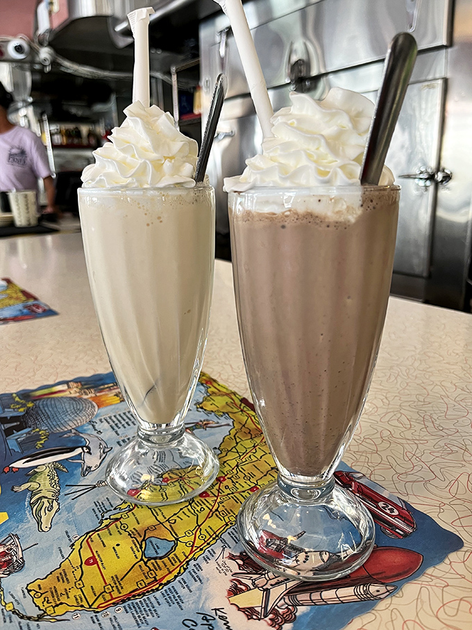 Milkshakes so thick they defy gravity. These aren't drinks&mdash;they're desserts masquerading as beverages, complete with whipped cream halos.