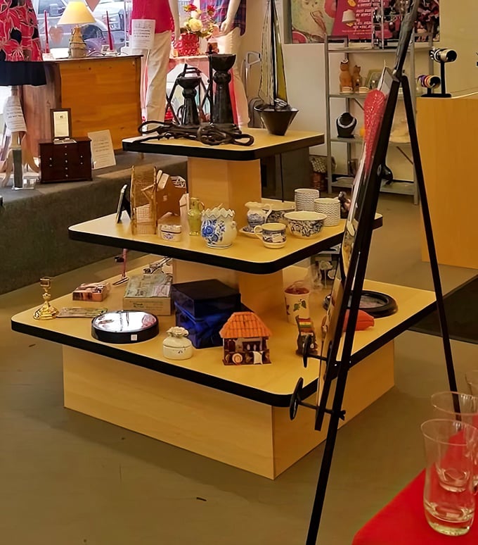 This tiered display of home treasures feels like an archaeological dig through America's decorative past&mdash;each shelf revealing new possibilities for your shelves.