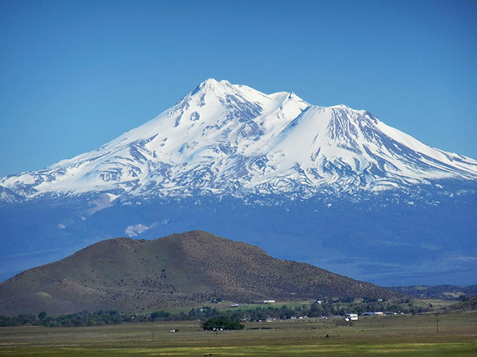 Mount Shasta looms majestically in the distance, providing million-dollar views for free.