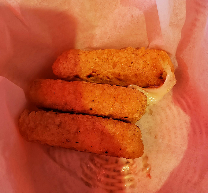 Mozzarella sticks: the comfort food equivalent of a warm hug from your Italian grandmother, even if you never had one. Crispy outside, molten inside.