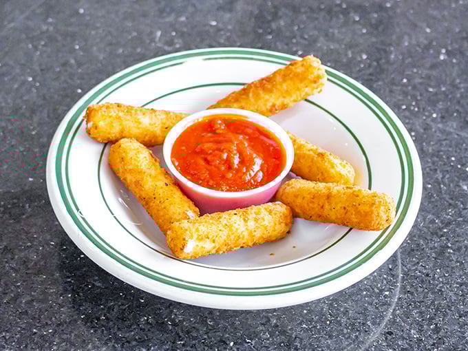 Mozzarella sticks: the gateway appetizer that's been starting beautiful food relationships since the dawn of casual dining. Crispy, gooey perfection.