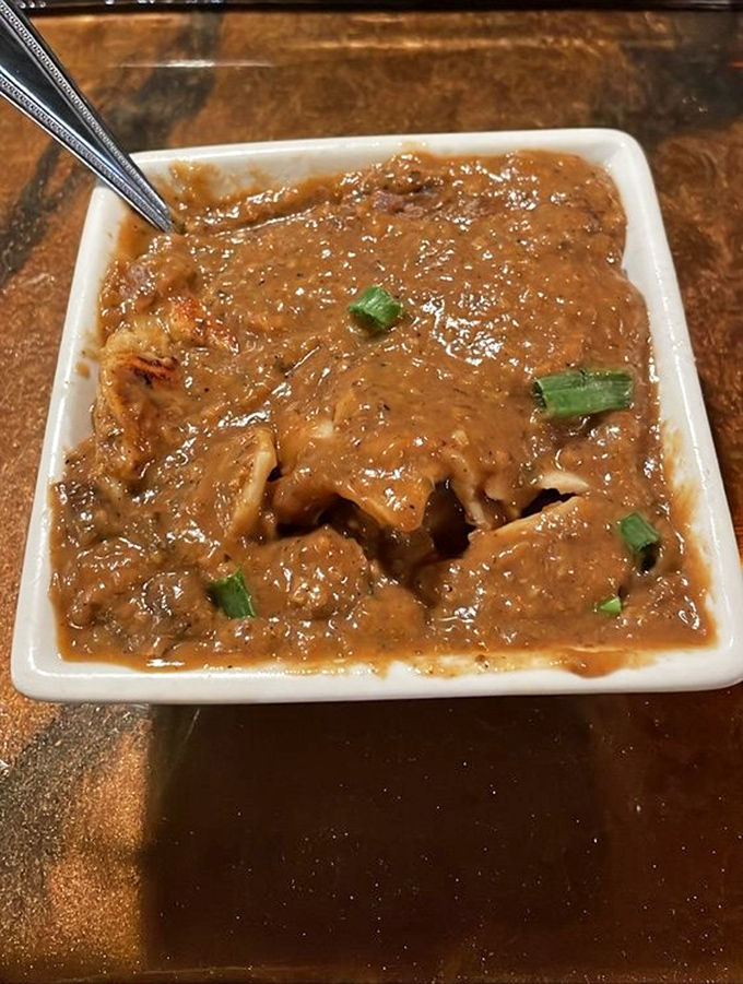 The legendary mushroom stroganoff in its natural habitat. This humble bowl contains more umami than should be legally allowed in Ohio.