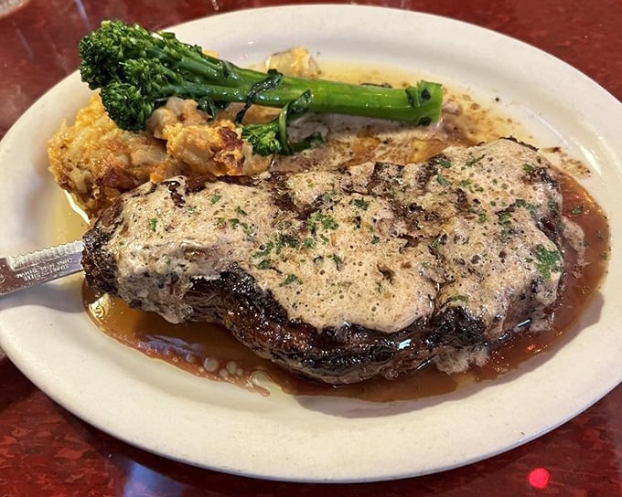 7. ny strip steaThe NY Strip at Bonge's doesn't need fancy plating&mdash;it commands respect through perfect execution. That melting compound butter is performing a slow, delicious dance.k