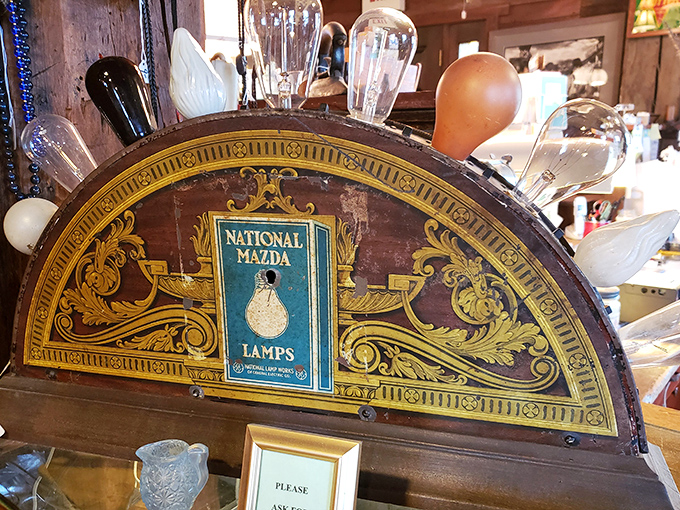 The National Mazda Lamps display reminds us when lighting a room was an event, not just the flick of a switch. Edison would approve.