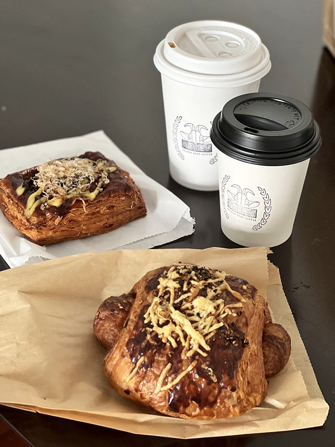 Pastry paradise on display. These chocolate-drizzled beauties aren't just baked goods&mdash;they're the reason alarm clocks were invented.