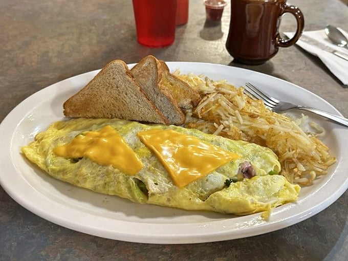An omelet that proves breakfast is the most honest meal of the day &ndash; straightforward, satisfying, and impossible to resist.