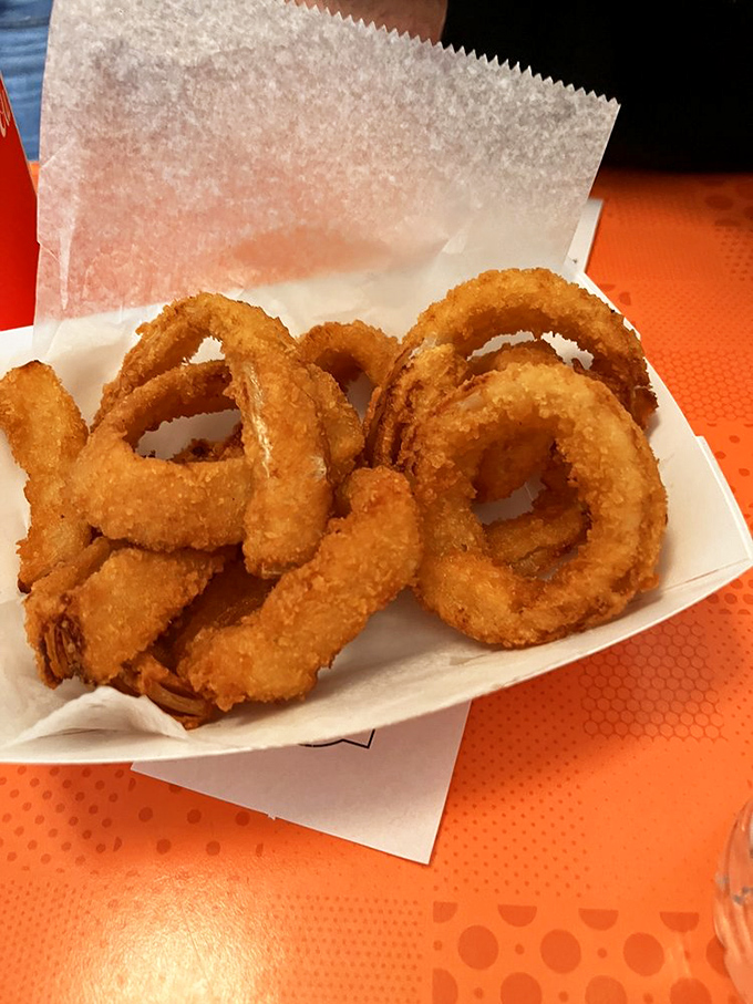 Golden halos of crispy goodness that make you wonder why onion rings aren't considered proper jewelry.