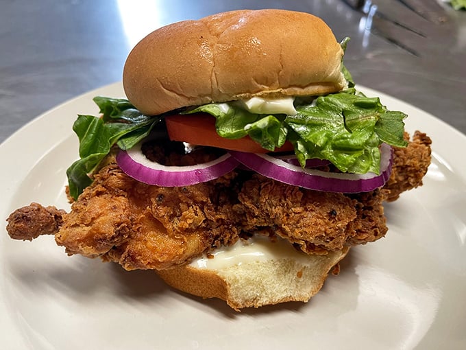 The fried chicken sandwich that makes you question why you ever bothered with those fast-food versions. This is the real deal.