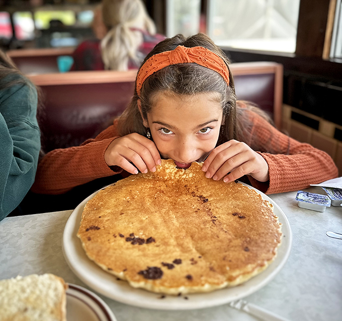 When pancakes are bigger than your face, you know you're in the right place. This golden disc of breakfast joy could feed a family&mdash;or one very determined diner.