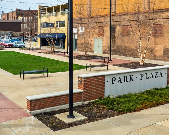 Park Plaza provides a downtown breathing space where locals gather for events or simply to enjoy a moment of calm amid historic architecture.