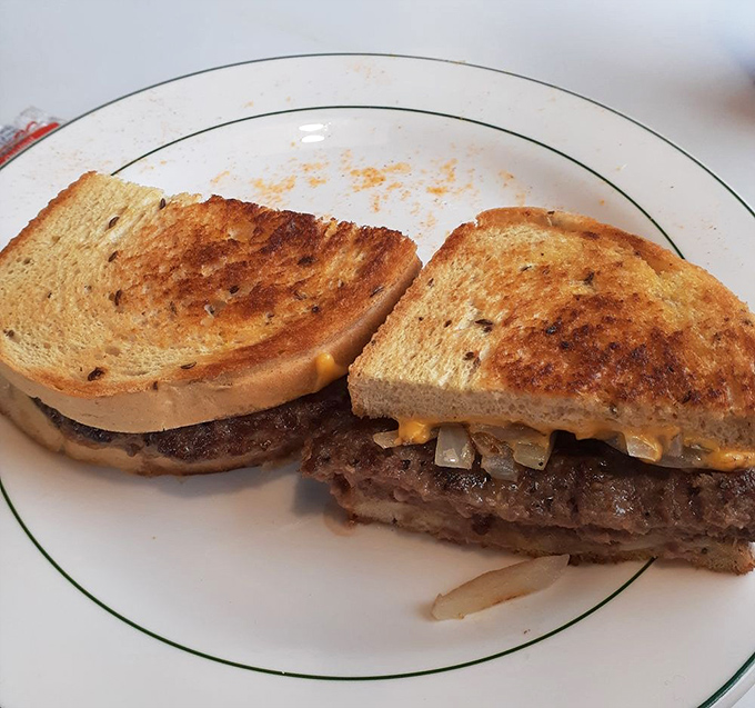The patty melt &ndash; that perfect marriage of burger and grilled cheese &ndash; with caramelized onions melting into the beef patty and cheese. Napkins required, regrets impossible.