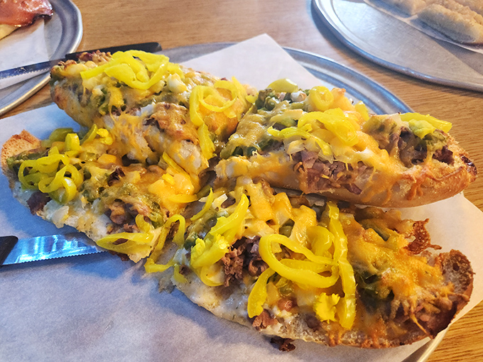 The Philly cheese steak sandwich brings big city flavors to this small-town bridge with zero pretension.