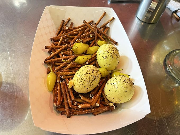 The famous pickled eggs and pretzels&mdash;a bar snack so perfectly executed it makes you wonder why more places don't follow this simple formula for happiness.