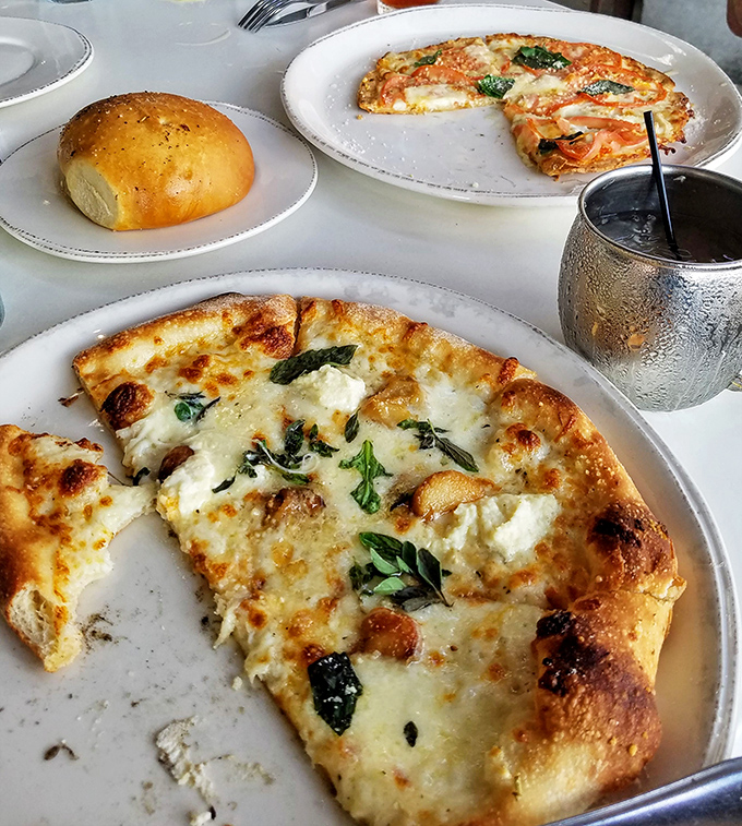Pizza perfection with pillowy edges and just the right cheese-to-basil ratio&mdash;proof that simplicity, when done right, is anything but simple.