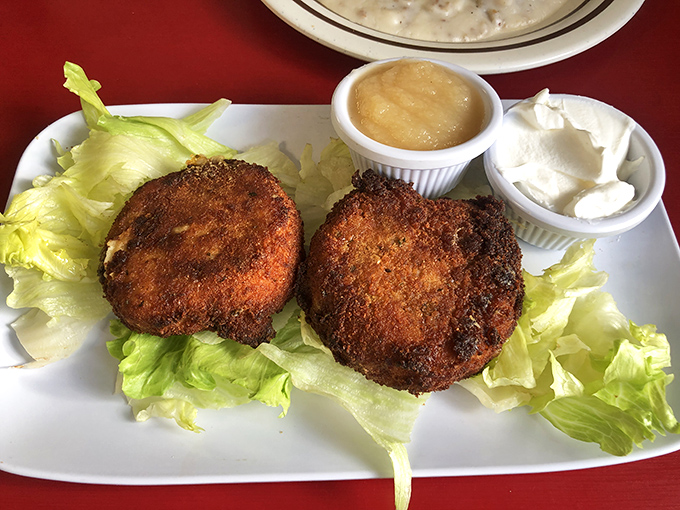 Golden-brown perfection that makes you wonder why potato pancakes aren't mandatory at every breakfast table in America.