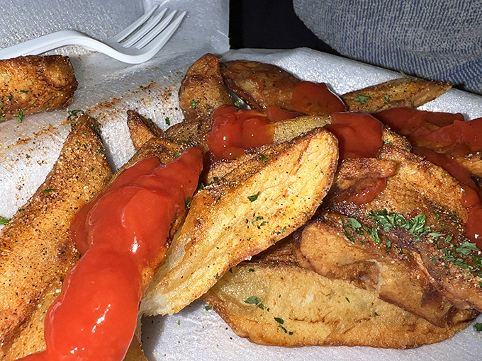 Potato wedges seasoned with herbs that would make your grandmother's cooking jealous of their perfection.