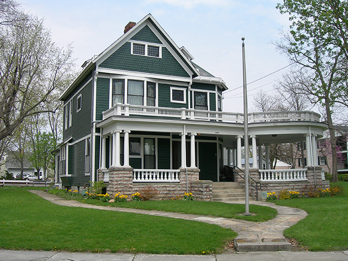 The distinctive green Harding Home stands as a perfectly preserved time capsule of presidential history. America's front porch politics started right here.