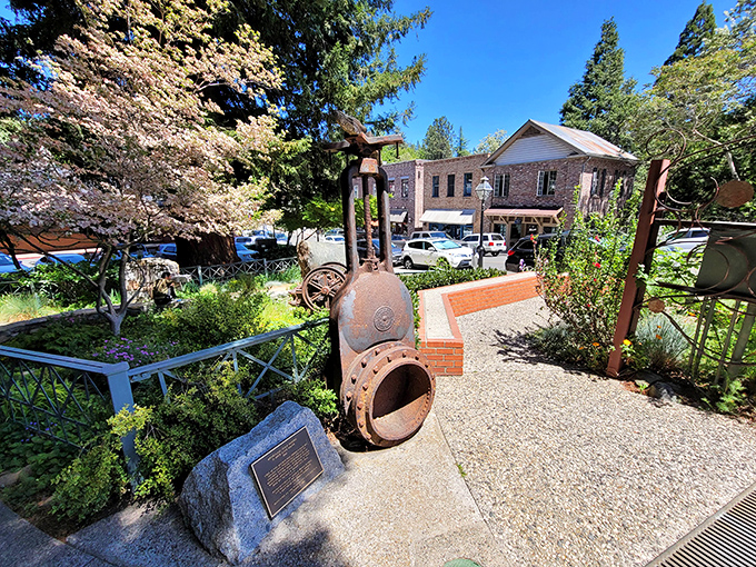 Mining equipment transformed into public art tells the story of Nevada City's origins. History isn't hidden away in museums here—it's part of everyday life.