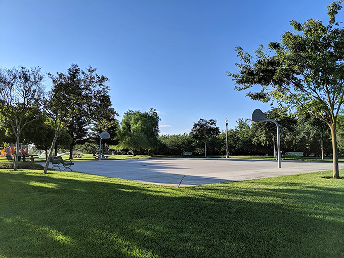 Basketball courts and green spaces at Rancho Encantado Park prove that retirement doesn't mean trading your jump shot for a rocking chair&mdash;unless that's your preference.