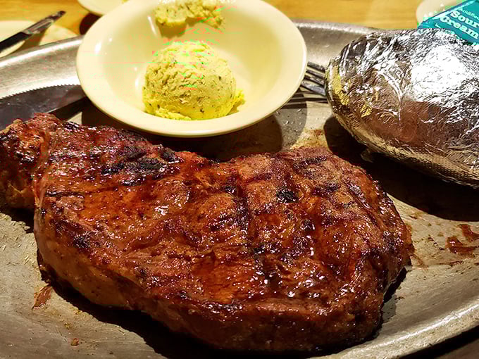 A ribeye with the perfect char marks is the carnivore's equivalent of fine art. This one belongs in the Meat Louvre.