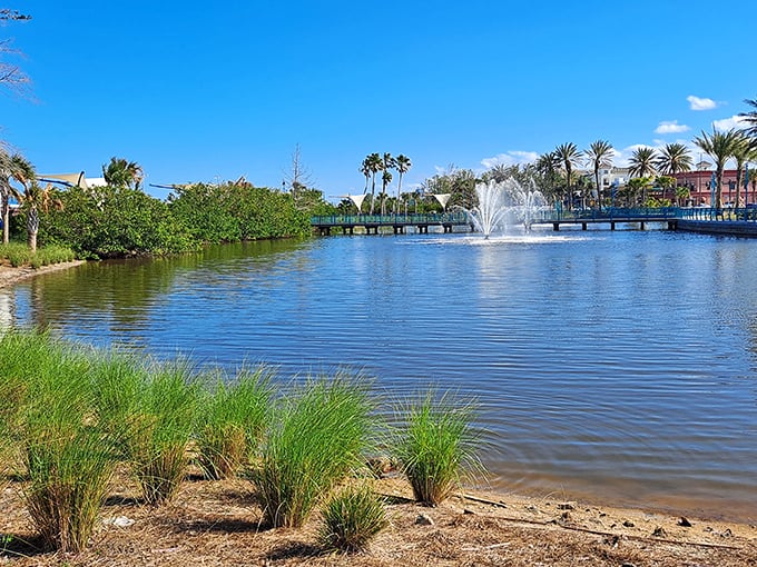 Riverfront Park's fountain creates nature's soundtrack while palm trees stand at attention. It's meditation with a view, no app required. 