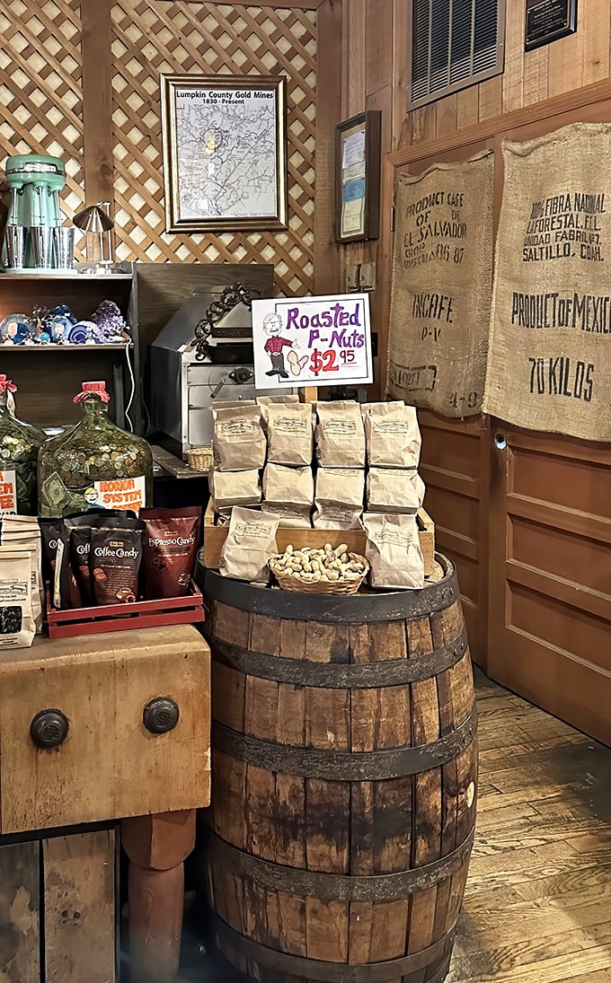 Fresh roasted peanuts that smell like county fairs and taste like pure Southern comfort in every bite.