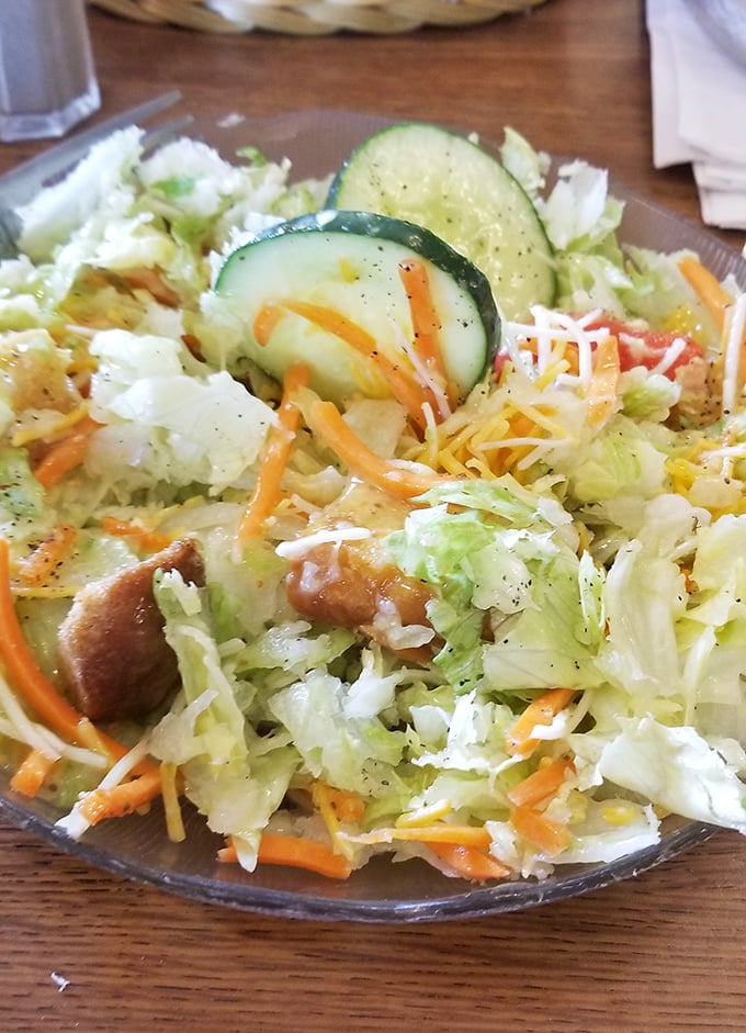 The side salad: where vegetables go to remind you they exist before you dive back into those mashed potatoes.