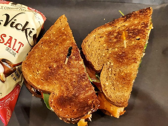 The Salmon BLT elevates lunch to an event. Perfectly toasted bread holding secrets of smoky, savory delights that would make any fish proud of its final destination.