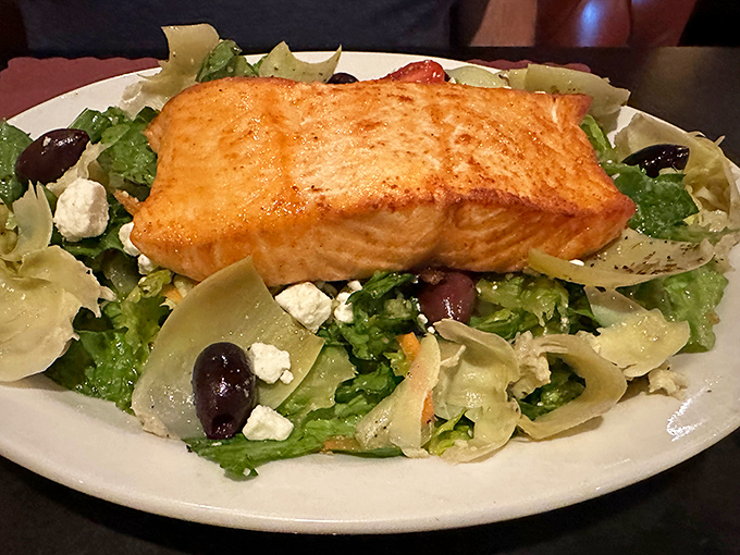 Who says Italian restaurants can't do seafood? This perfectly seared salmon atop crisp greens proves Lino's excels beyond the pasta universe.