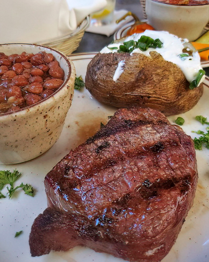 A loaded plate that says "Well Fed" isn't just a promise&mdash;it's a guarantee. Those pinquito beans are the unsung heroes of Santa Maria-style barbecue.