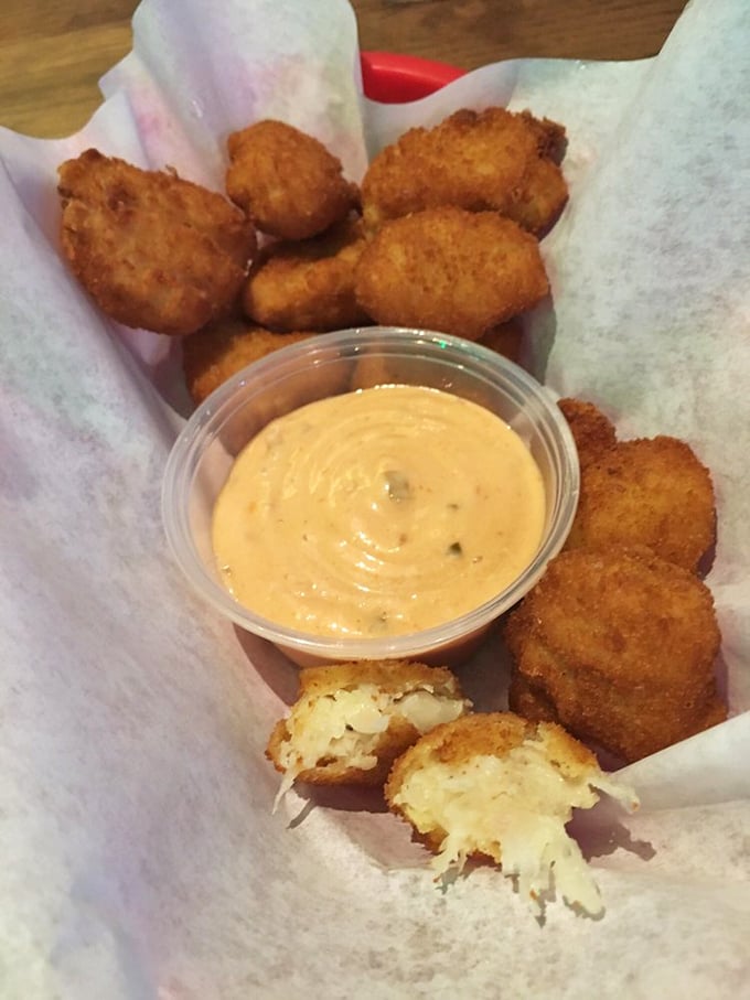 Sauerkraut balls proving that Germans and deep fryers were meant to be best friends forever.
