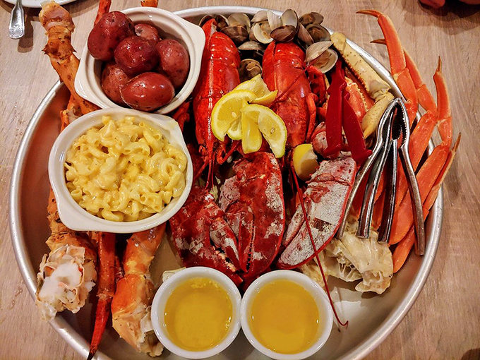 The seafood platter that makes you question whether you should have brought more friends or a bigger appetite&mdash;lobster, crab legs, and all the fixings.